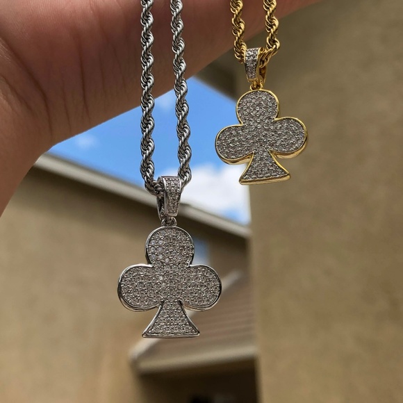 LIT JEWELRY | Accessories | Ace Pendant 4k Gold Filled Fully Iced Out ...